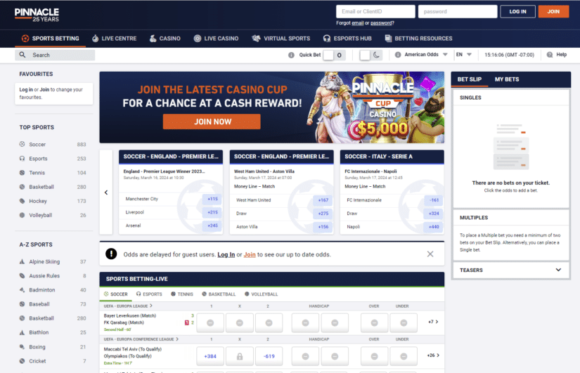 Pinnacle Canada Sportsbook | Pinnacle Ontario Review 2024